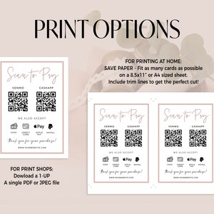 Editable Scan to Pay Template, QR Code Sign, Small Business Sign, DIY ...