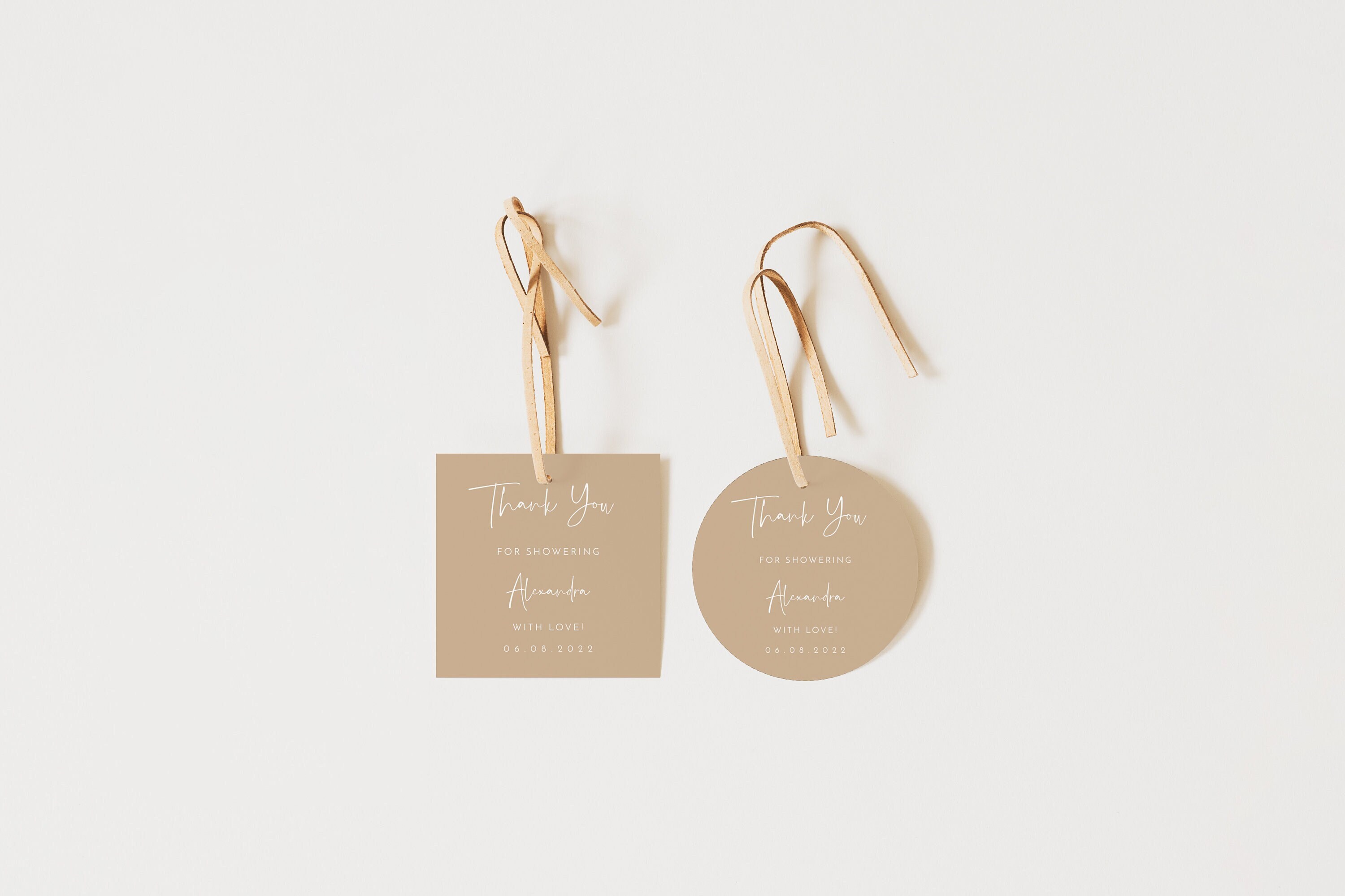 Beige Favor Tag Template, Minimalist Baby Shower Favor Tag, Gender ...