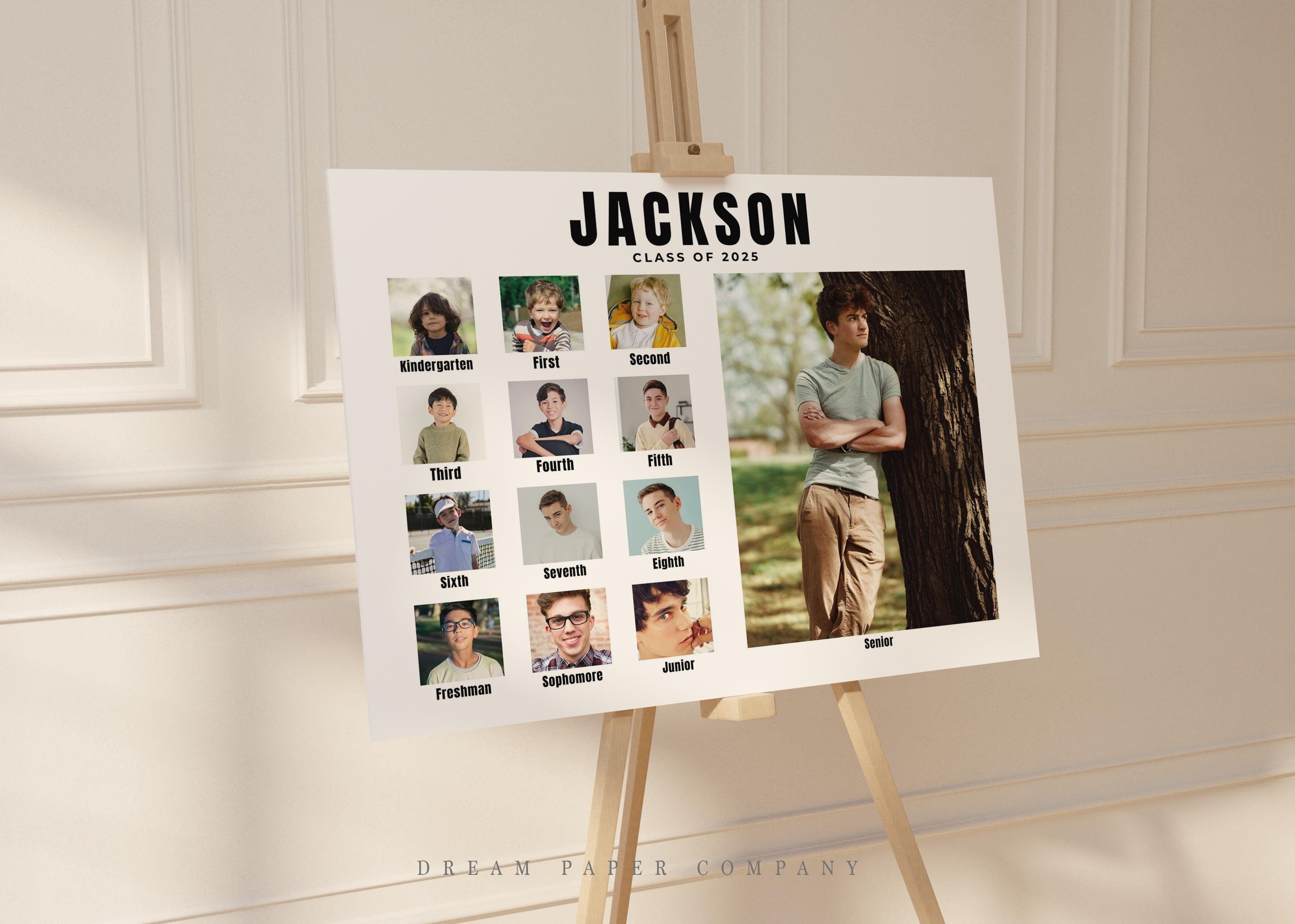 Graduation Class of 2025 Photo Collage Template, Male Graduatation ...