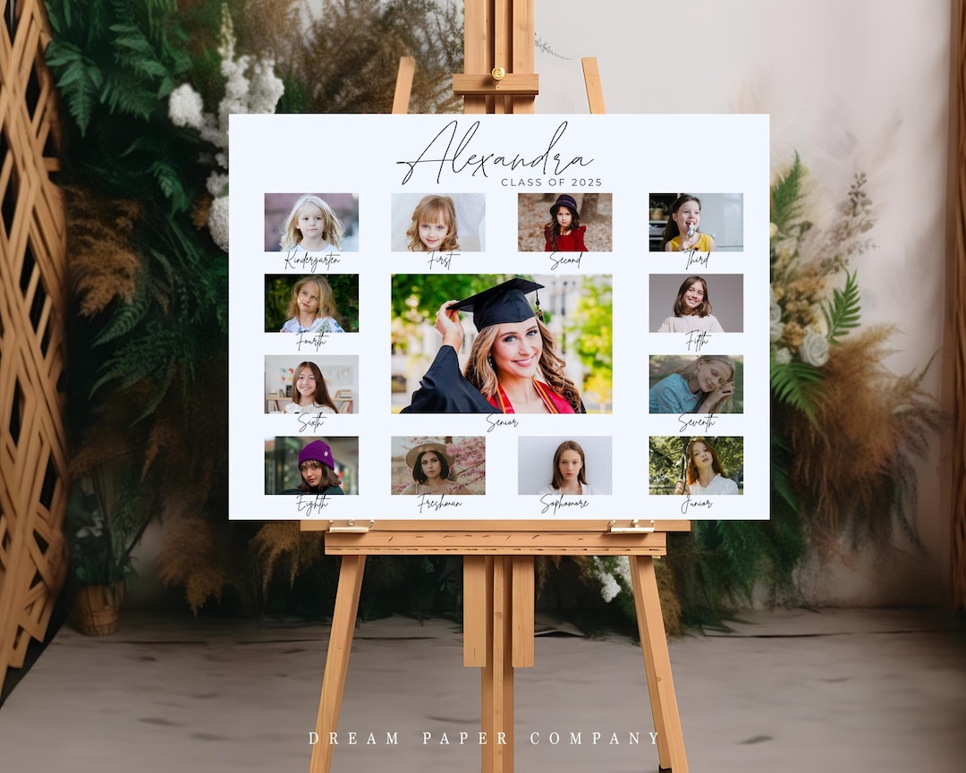 Graduation Class of 2025 Photo Collage Template, Printable Modern ...
