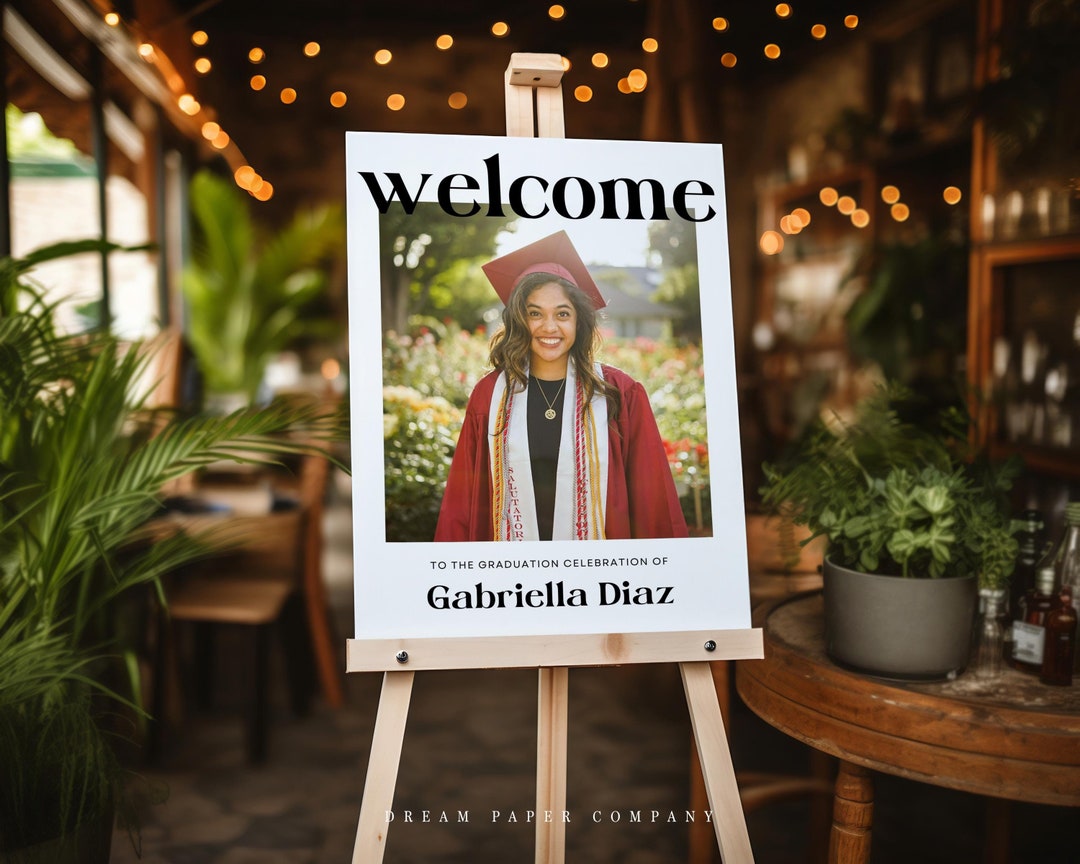 Graduation Party Welcome Sign Template, Class of 2025, Modern Graduate ...