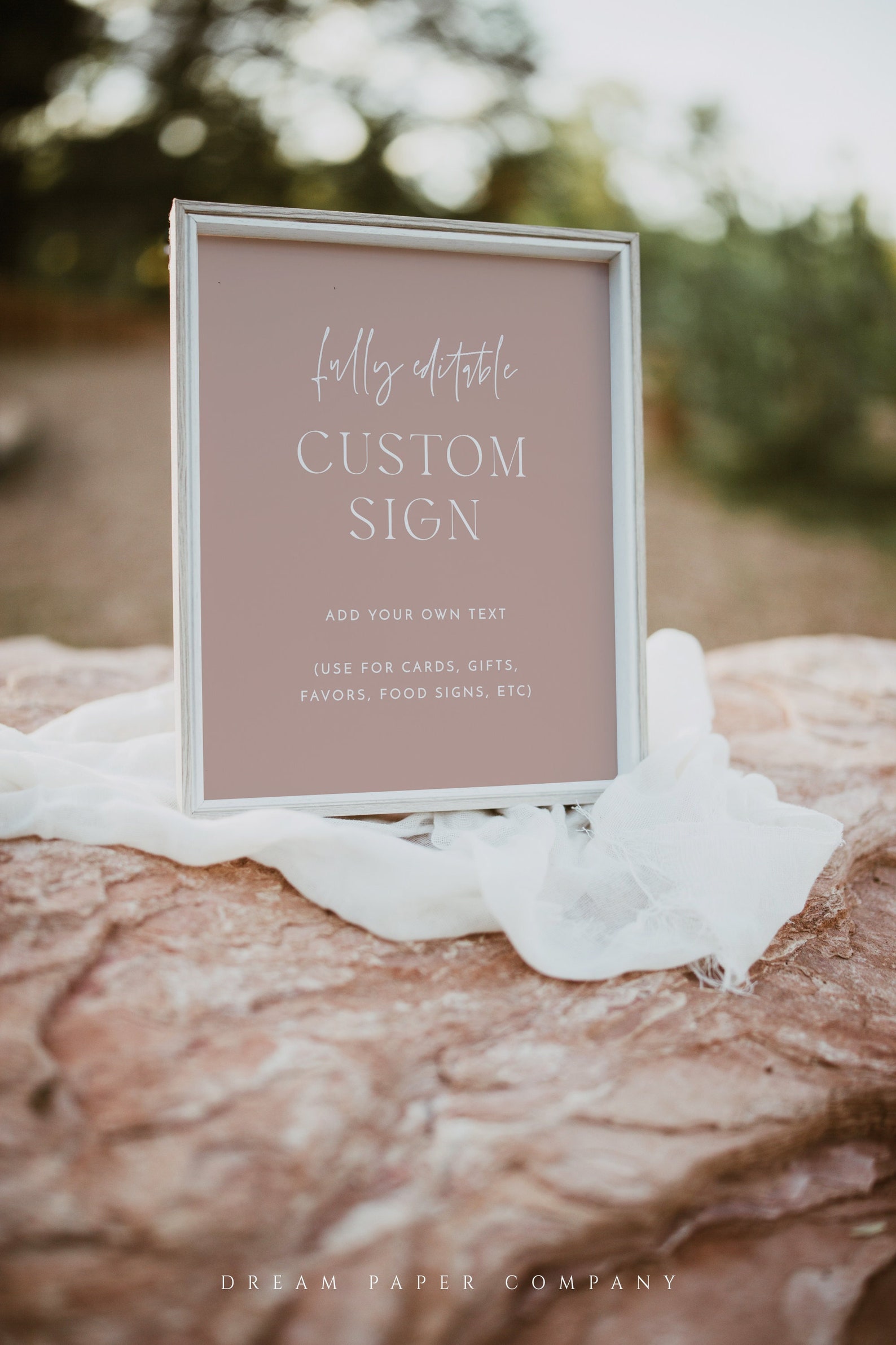 Dusty Pink Custom Sign Template Modern Minimalist Custom - Etsy