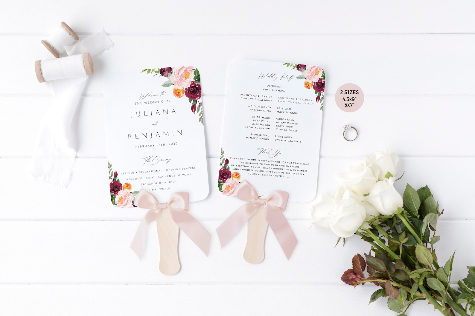 Floral Wedding Program Printable Template Editable Program | Etsy