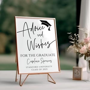 Graduation Advice and Wishes Sign Template, Graduation Table Sign ...