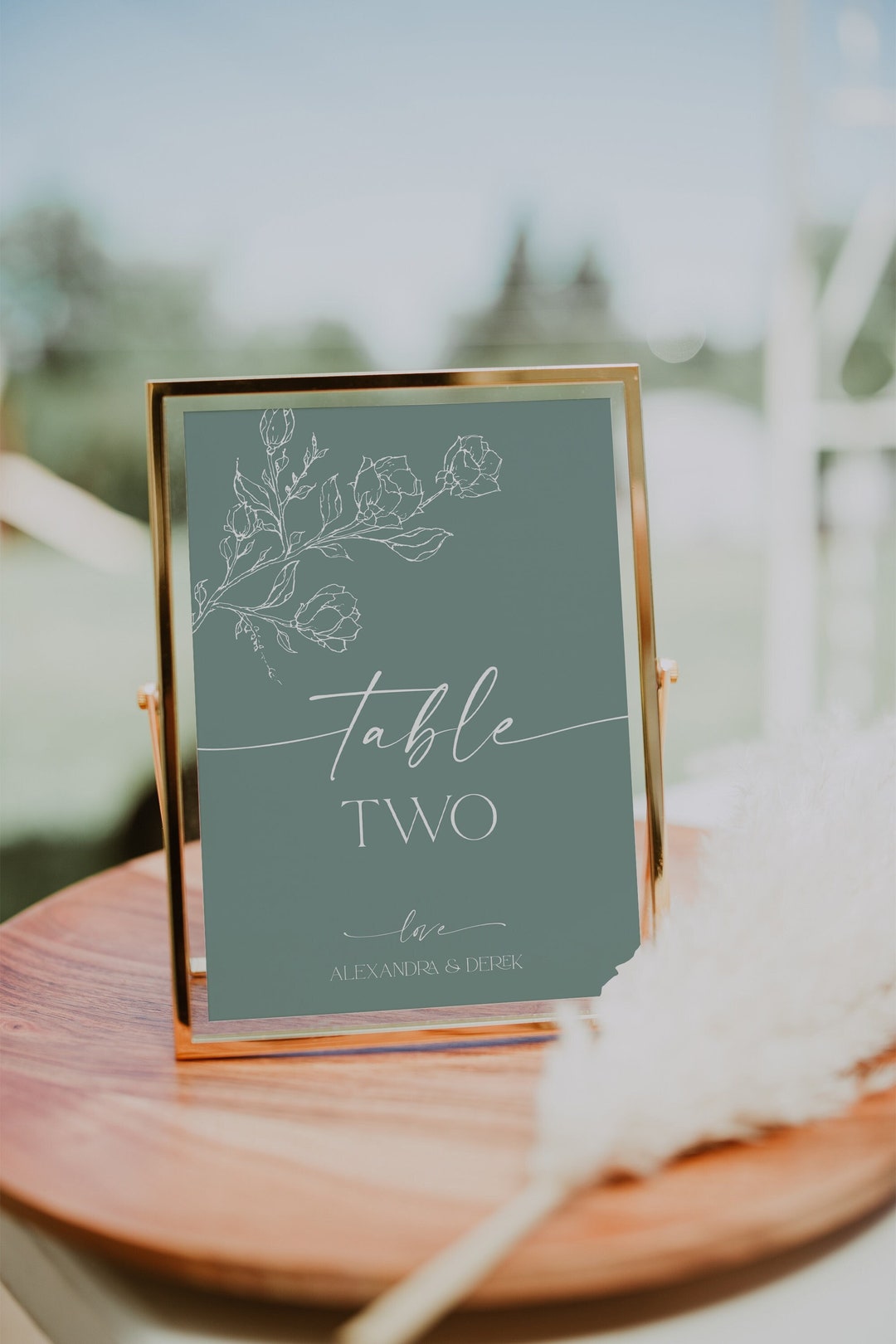 Sage Green Table Numbers Template, Modern Wedding Table Numbers ...