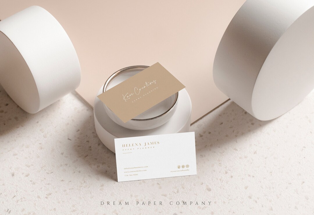 Beige Business Card Template, Minimalist Business Card, Modern Small ...