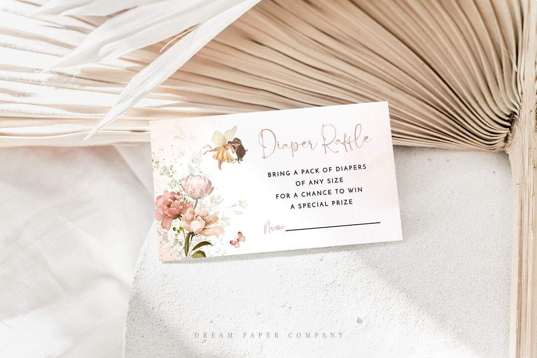 Fairy Diaper Raffle Template, Magical Fairies Diaper Raffle, Editable ...