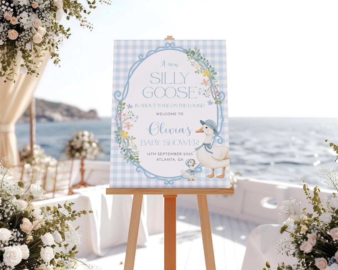 Silly Goose Welcome Sign Template, Pink Goose Welcome Sign, Mother ...