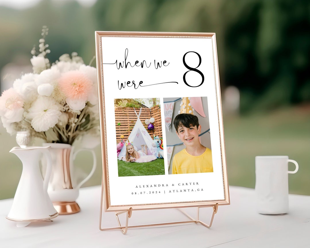 When We Were Age Table Numbers, Photo Table Numbers Template, Childhood ...