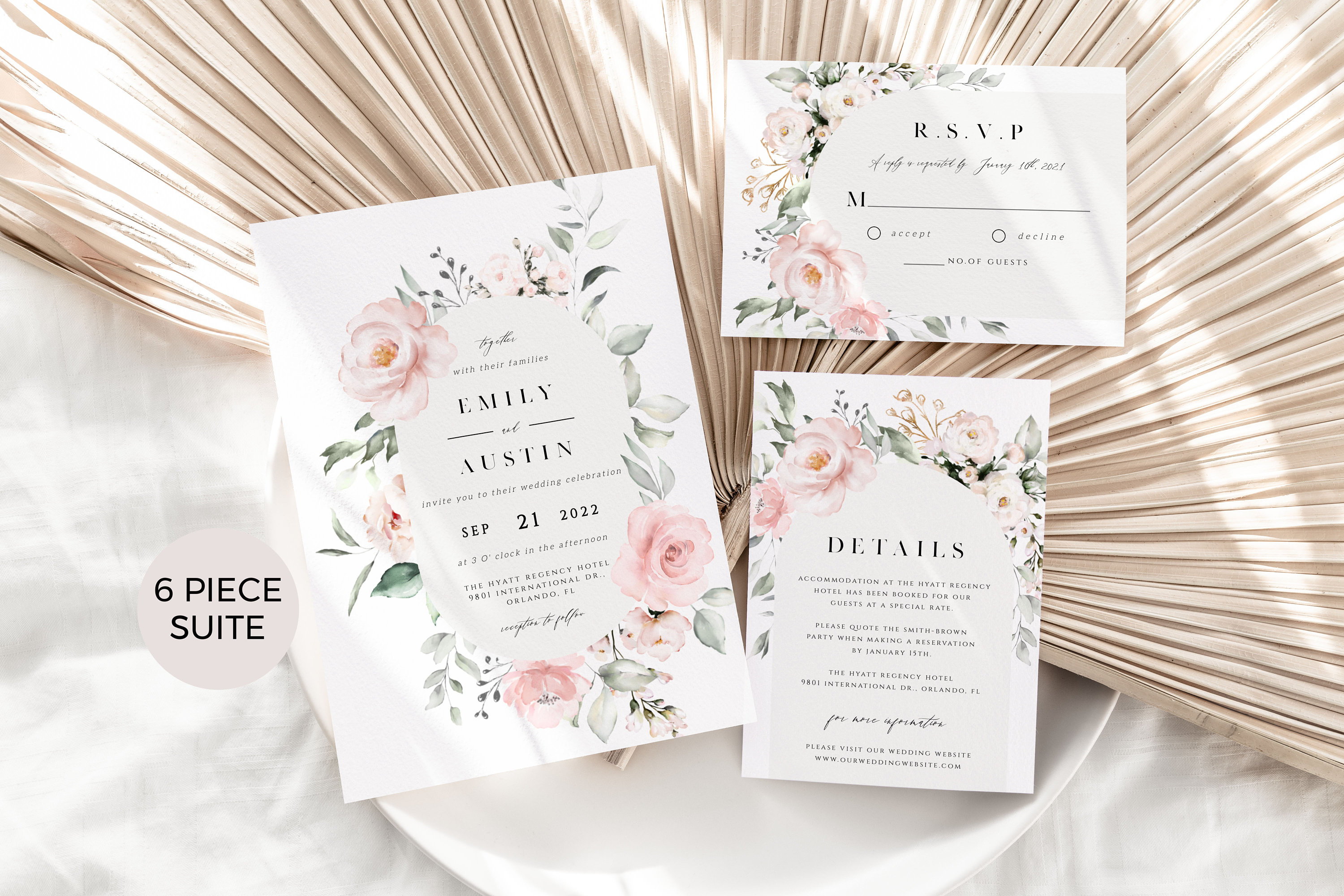 Weddings Editable Template Modern Arch Wedding Invitation Bundle Grey ...