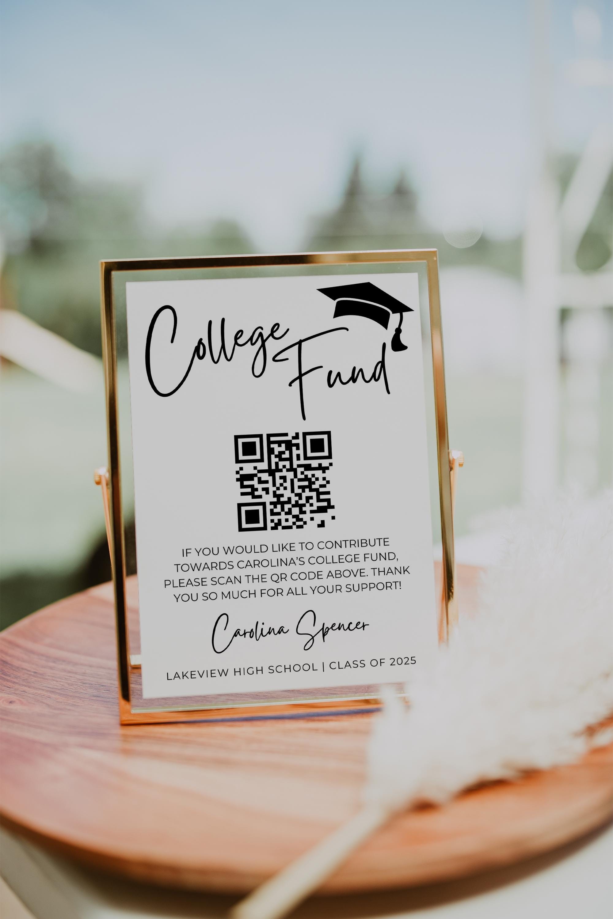 Graduation College Fund Sign Template, Graduation Table Sign, Future ...