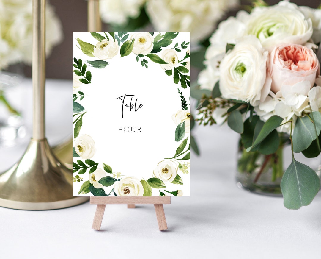 Printable Wedding Table Number Template 1-20 Table Numbers - Etsy