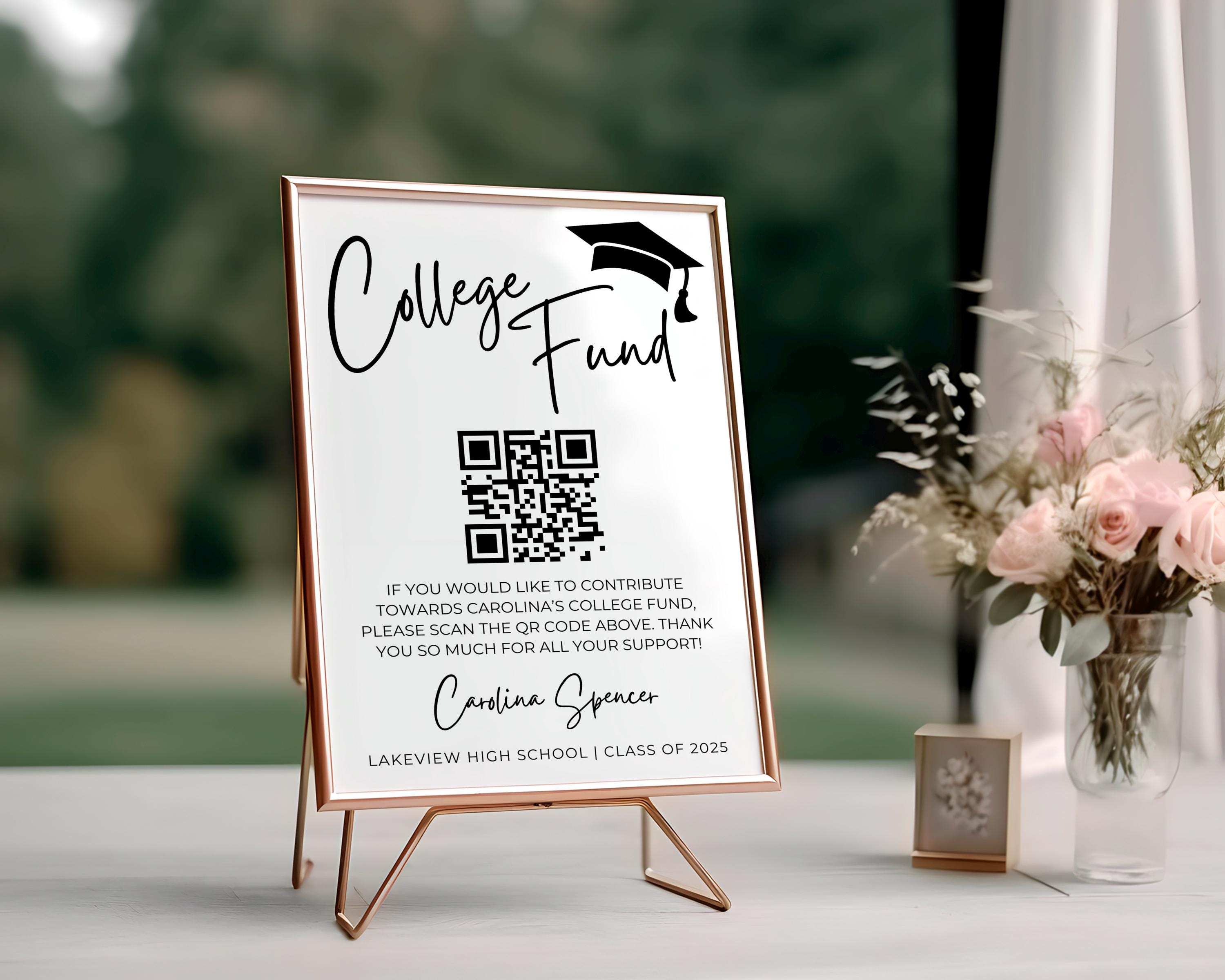Graduation College Fund Sign Template, Graduation Table Sign, Future ...