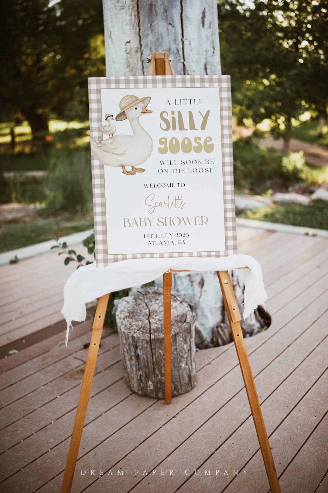 Silly Goose Baby Shower Template, Boy Goose Baby Shower Welcome Sign ...