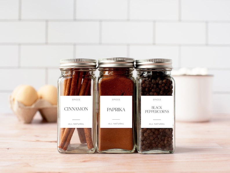 Spice Jar Label Template Modern Spices Label Editable | Etsy