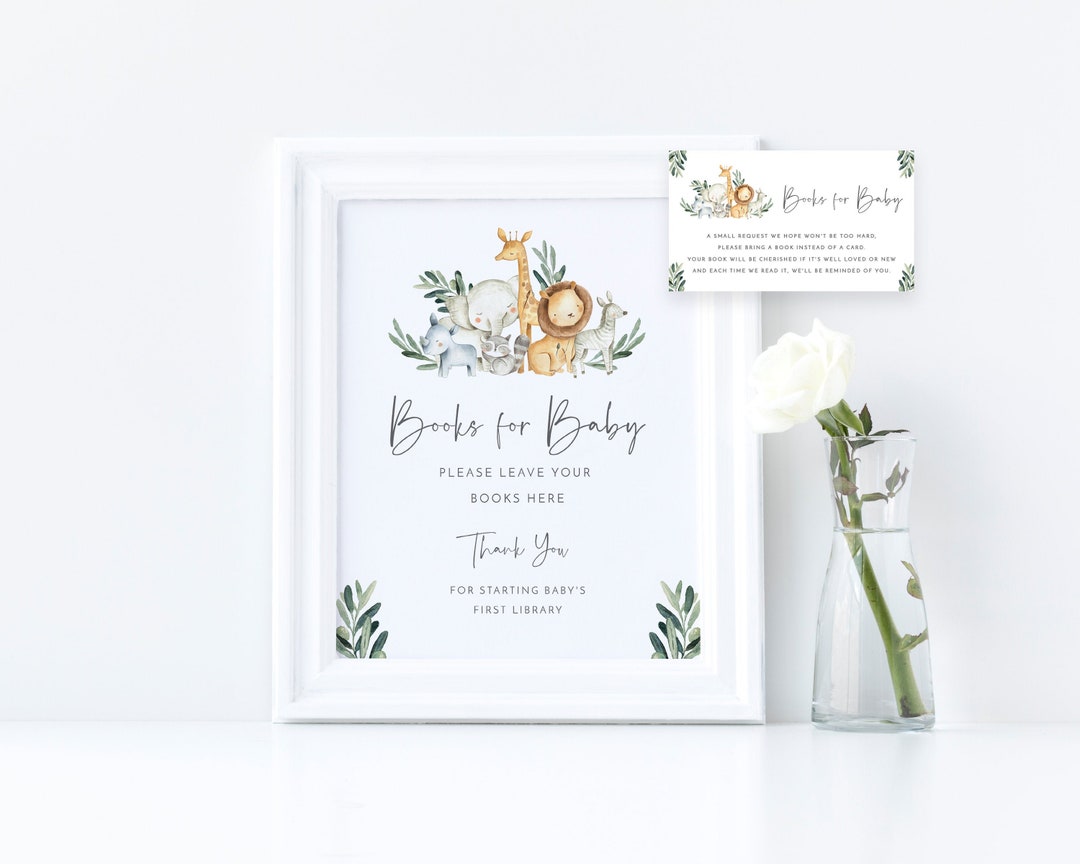Jungle Books for Baby Safari Animals Baby Shower Boy Baby - Etsy