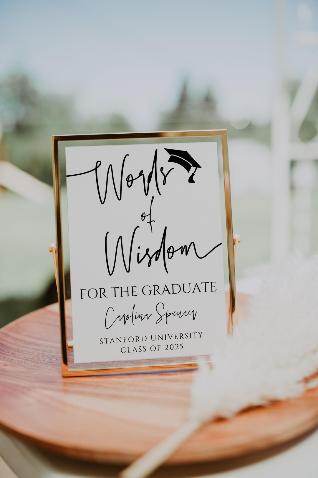 Graduation Words of Wisdom Sign Template, Graduation Table Sign, Advice ...