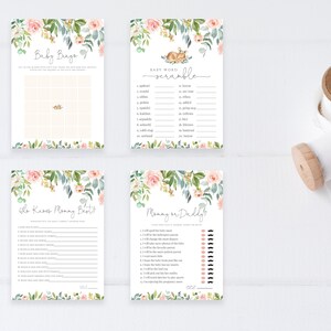 Deer Baby Shower Games Bundle, Fully Editable Shower Games, Woodland ...