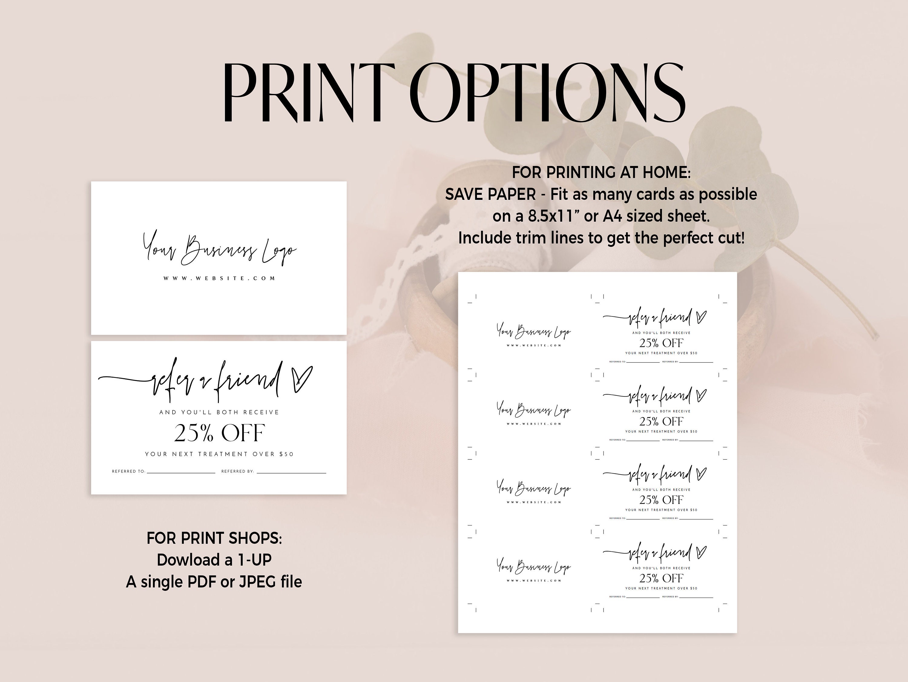 Modern Referral Card Template Small Business Referral Card | Etsy