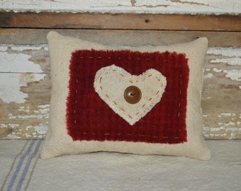 Antique Grain Sack Heart - Etsy