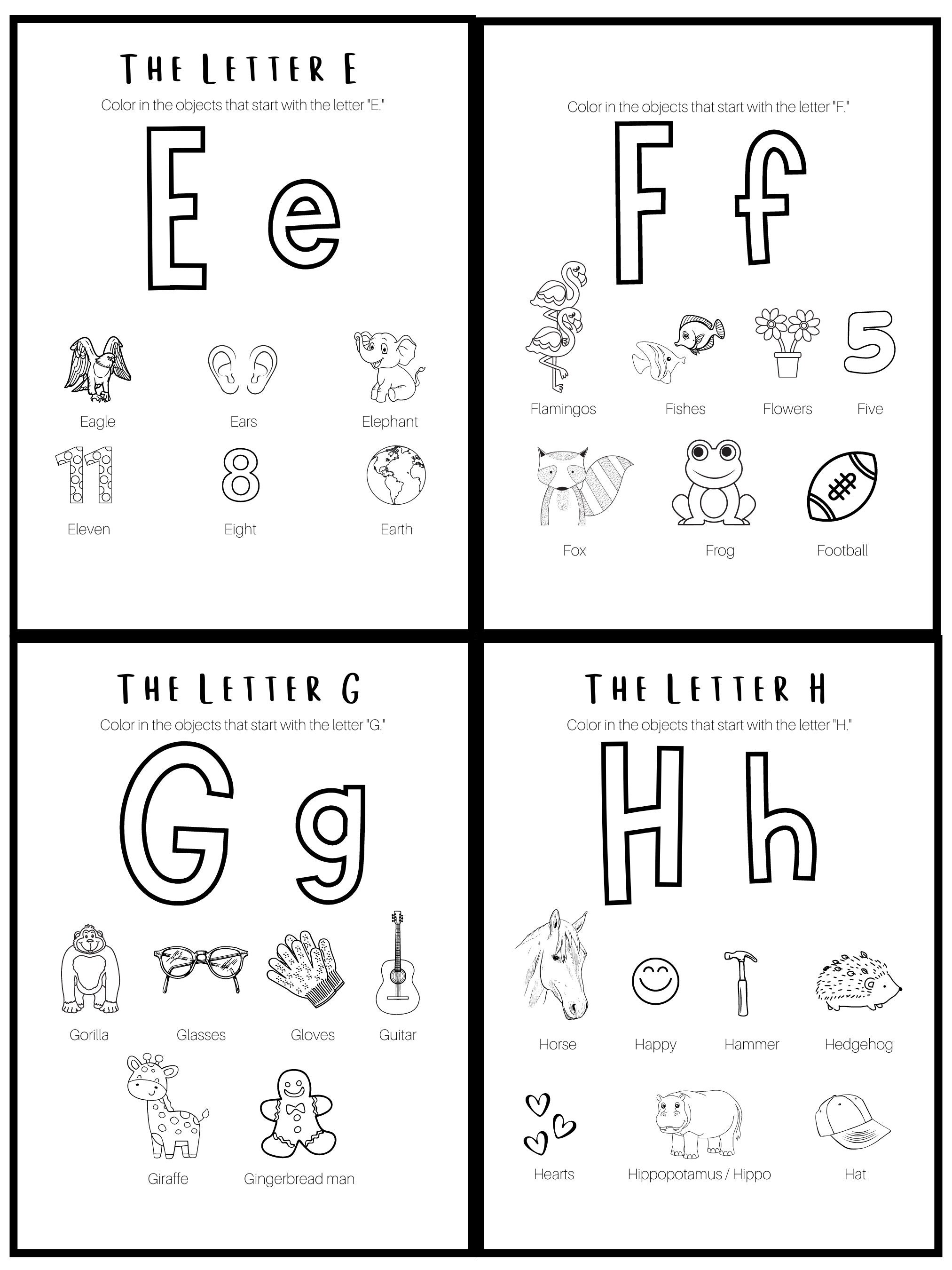 ABC Coloring Pages, Alphabet Word Association, DIY Learning for Kids ...