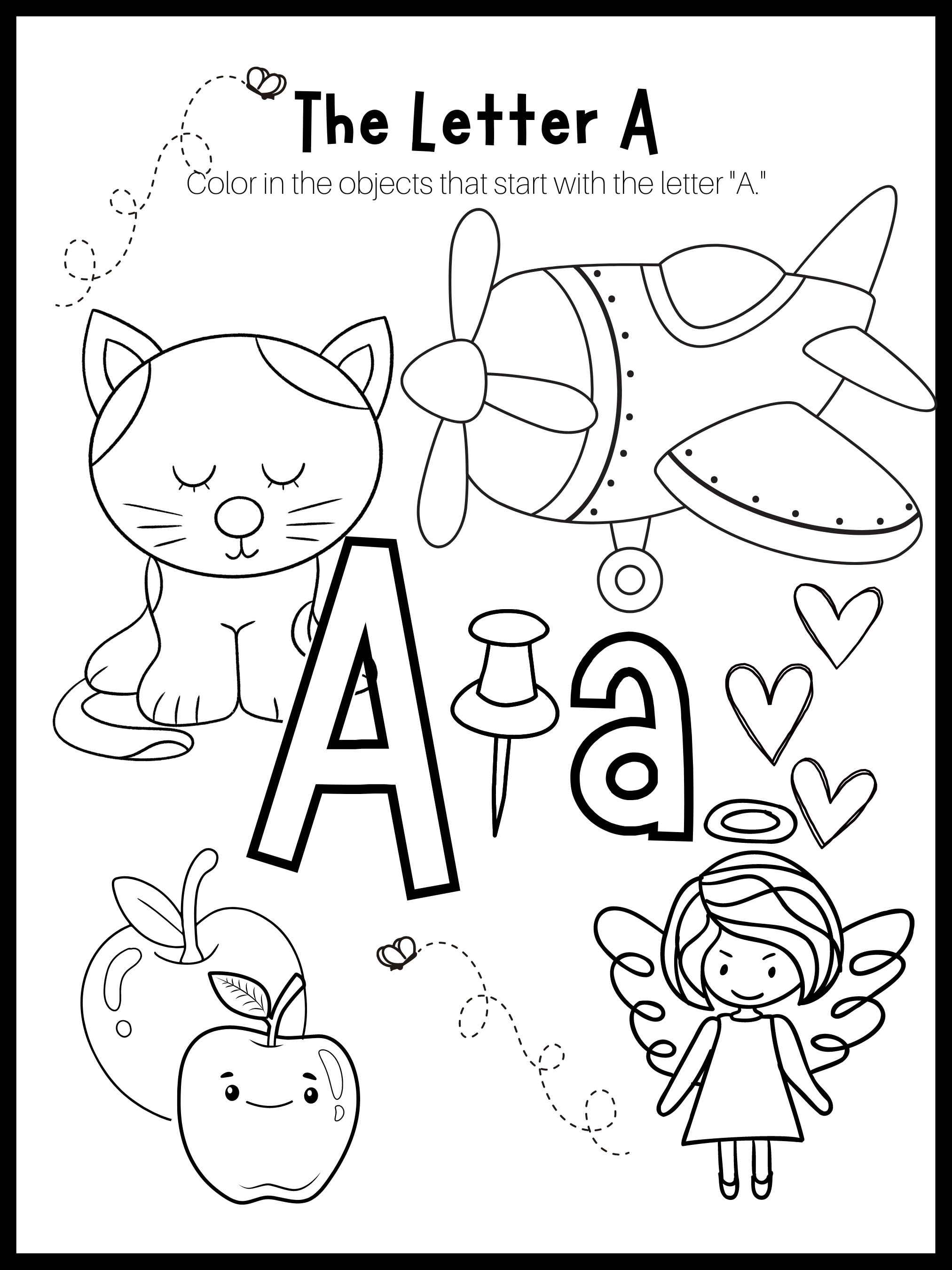 ABC Coloring Pages, Alphabet Word Association, DIY Learning for Kids ...