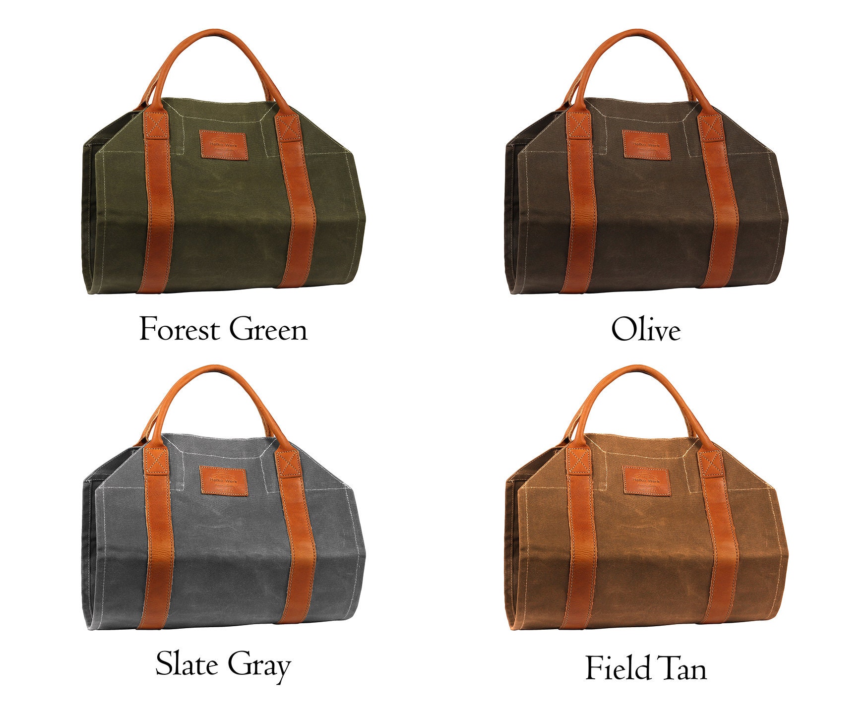Waxed Canvas & Leather Log Carrier - Etsy