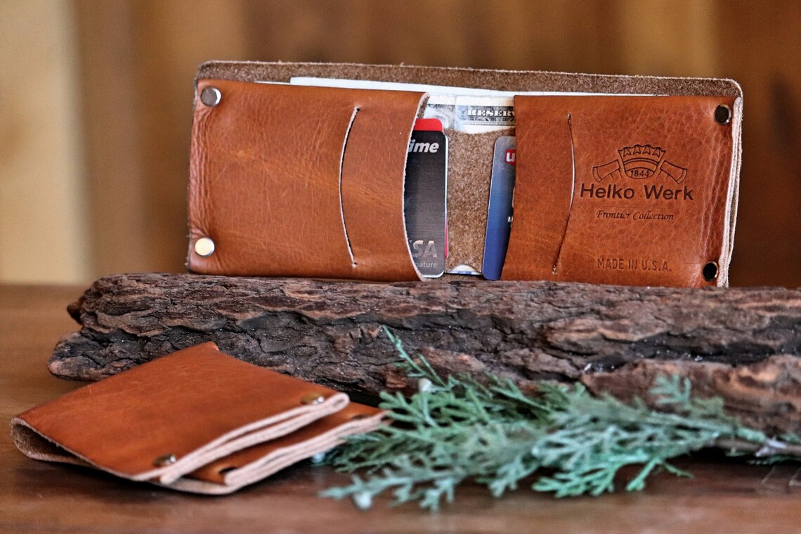 Rustic Handmade Leather Wallet Billfold | Etsy