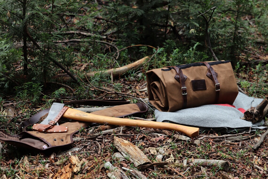 Leather & Waxed Canvas Axe Carry Case and Shoulder Bag - Etsy Australia