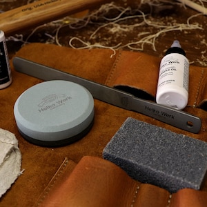 Axe Maintenance Kit - With Leather Tool Roll, Sharpening Stone ...