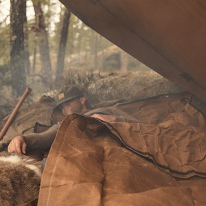 Rustic Waxed Canvas Cowboy Bedroll, With Leather Roll Straps Cowboy ...