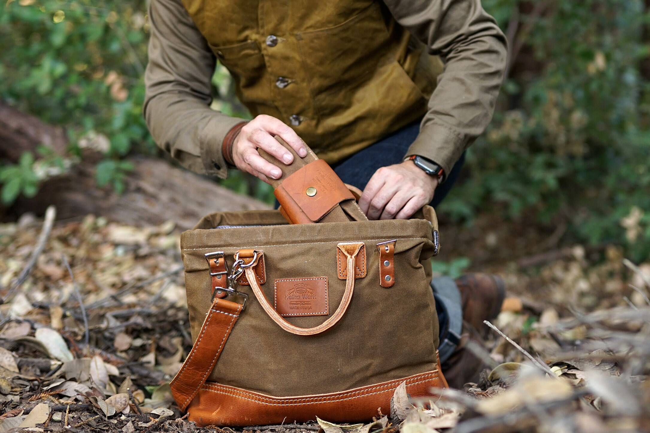 Leather Waxed Canvas Forager Bag Wilderness Foraging | Etsy