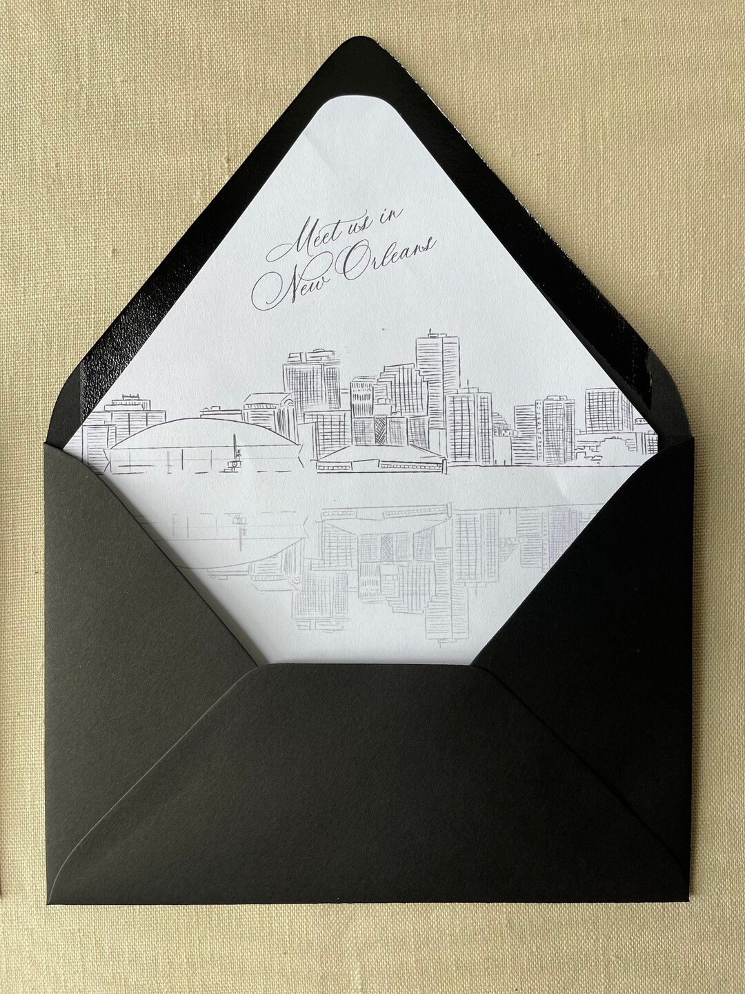 Printable New Orleans Skyline Envelope Liner Template - Etsy