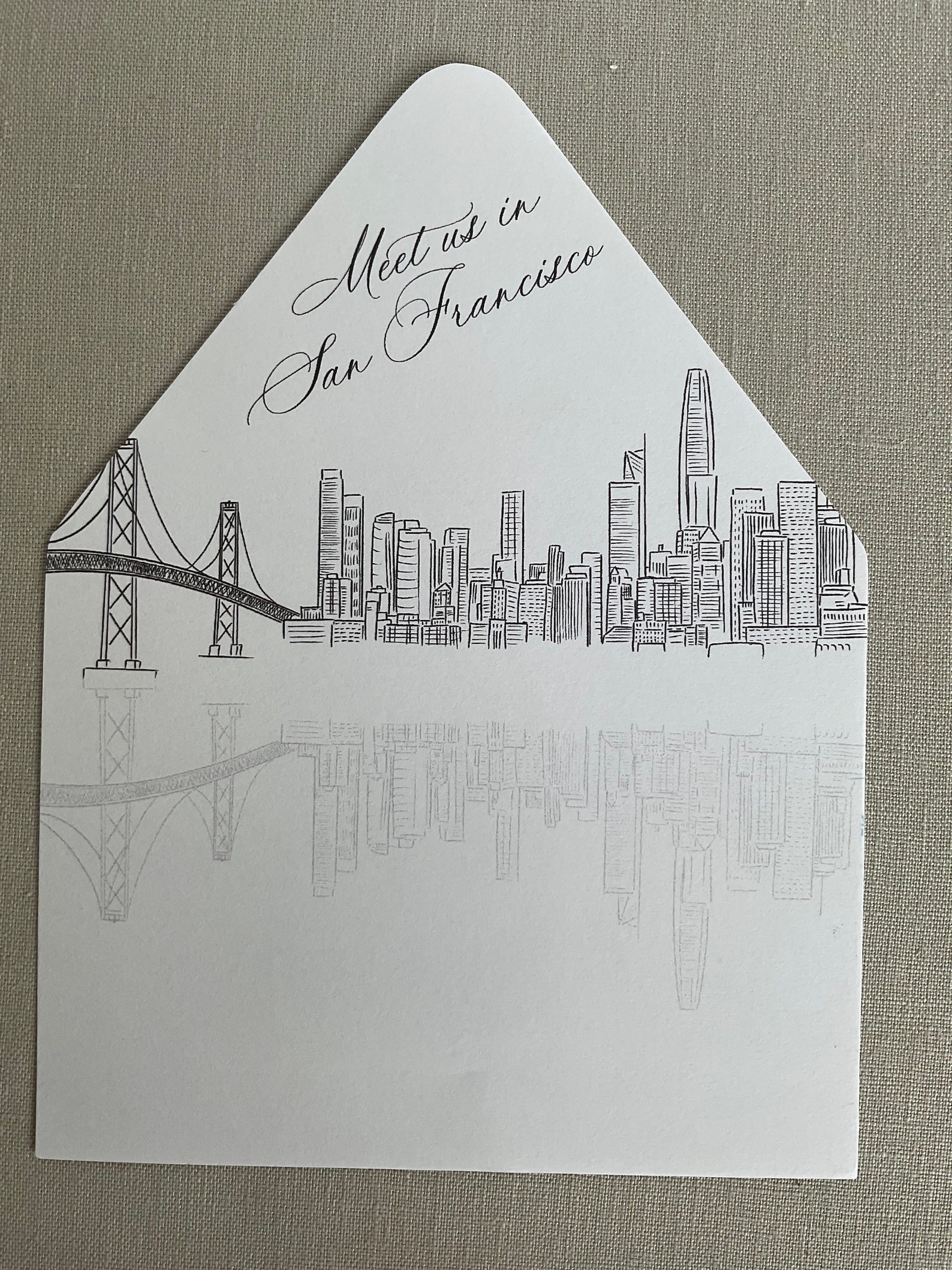 Printed San Francisco Skyline Envelope Liners for A7, A9, Square ...