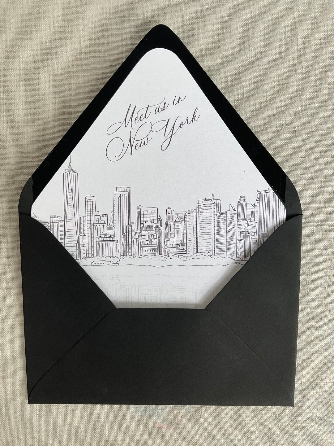 Printed New York Skyline Envelope Liners for A7, A9, Square Envelope ...