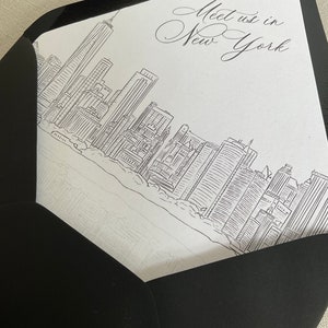 Printed New York Skyline Envelope Liners for A7, A9, Square Envelope ...
