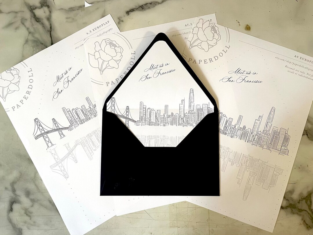 Printable Philadelphia Skyline Envelope Liner Template - Etsy