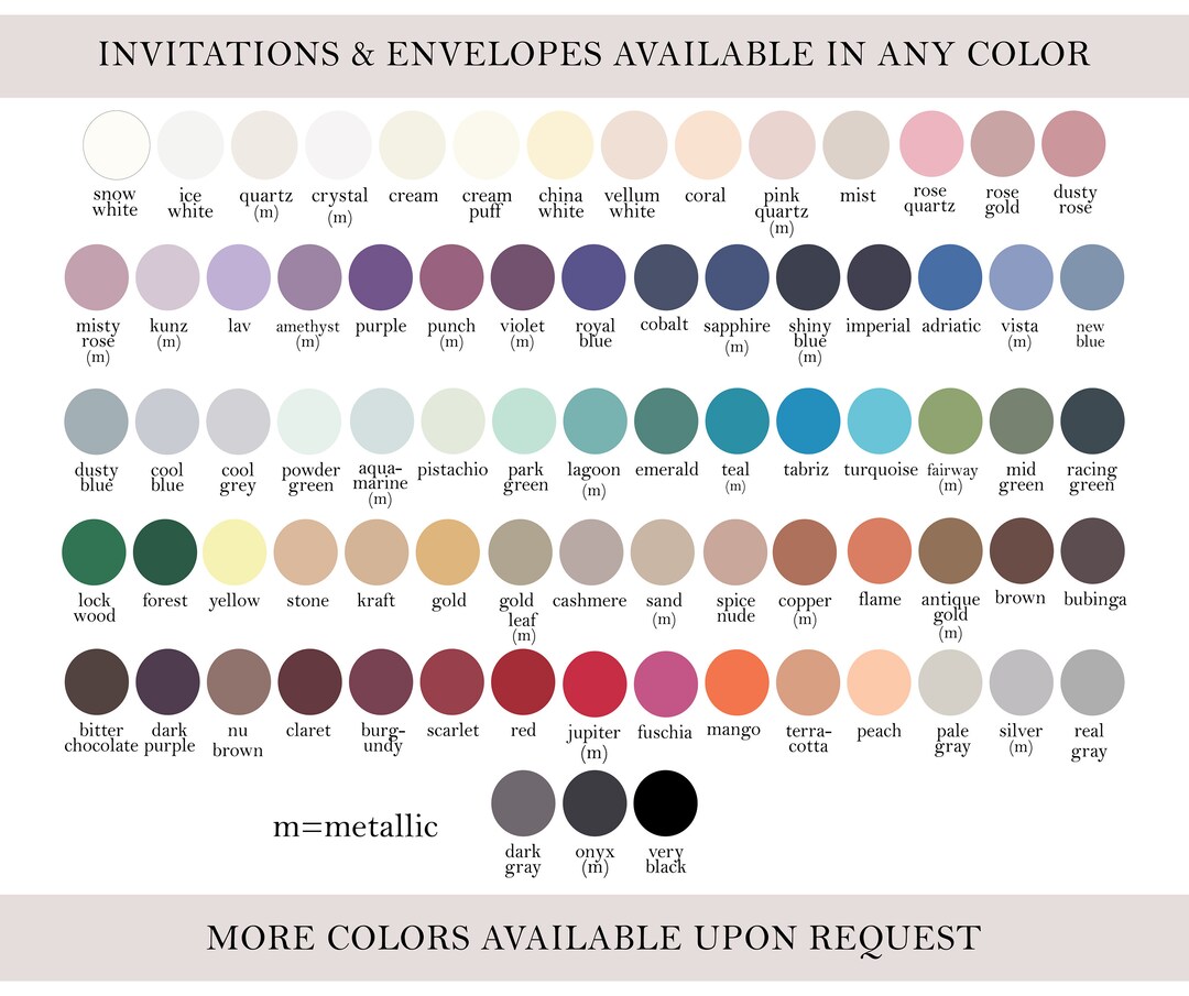 Colored Wedding Invitation Envelopes | Euro Flap or Square Flap ...