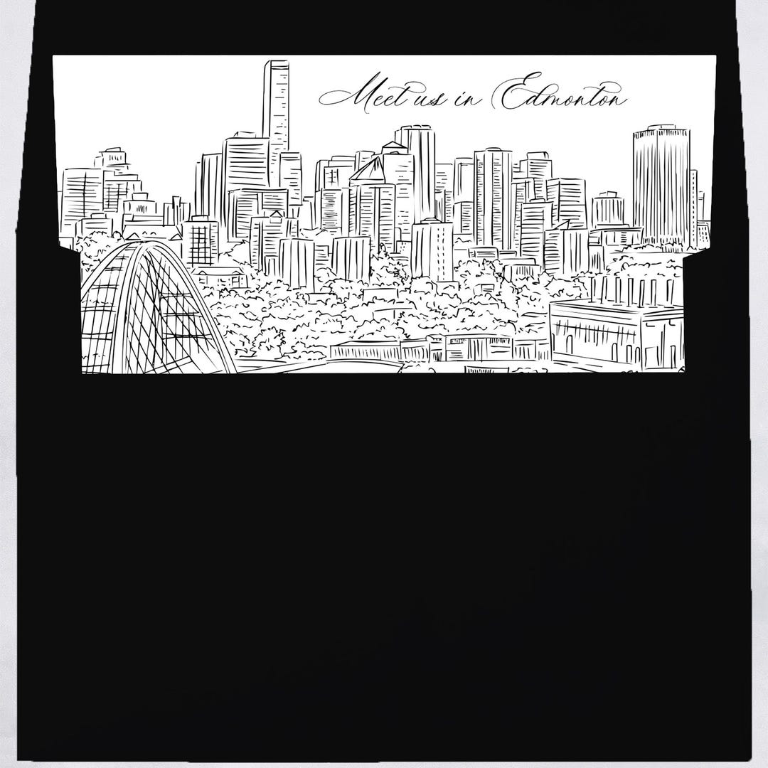 Printable Edmonton Alberta Skyline Envelope Liner Instant Download ...