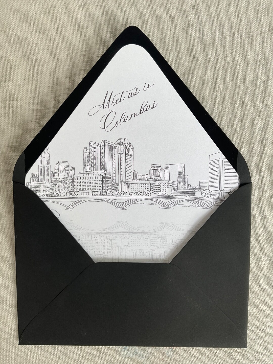 Printable Columbus Ohio Skyline Envelope Liner Template, Envelope Liner ...