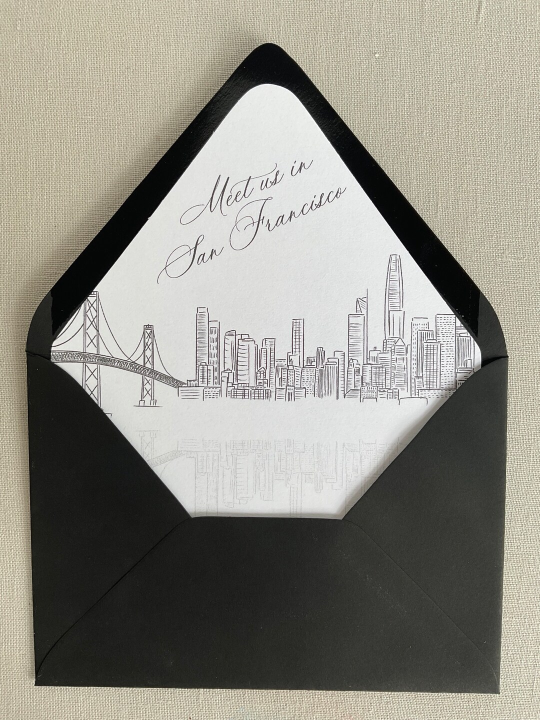 Printable San Francisco Skyline Envelope Liner Template, Envelope Liner ...