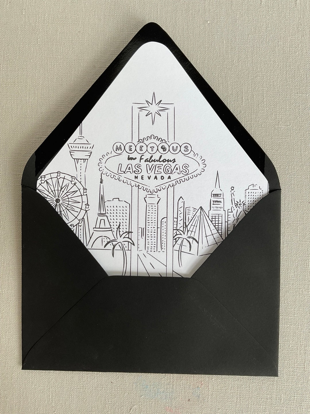 Printable Las Vegas Skyline Envelope Liner Template, Envelope Liner ...