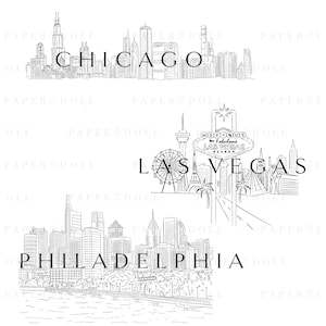 Printed Chicago Skyline Envelope Liners for A7, A9, Square Envelope ...