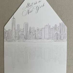 Printed New York Skyline Envelope Liners for A7, A9, Square Envelope ...
