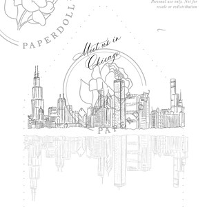 Printable Chicago Skyline Envelope Liner Template, Envelope Liner With ...