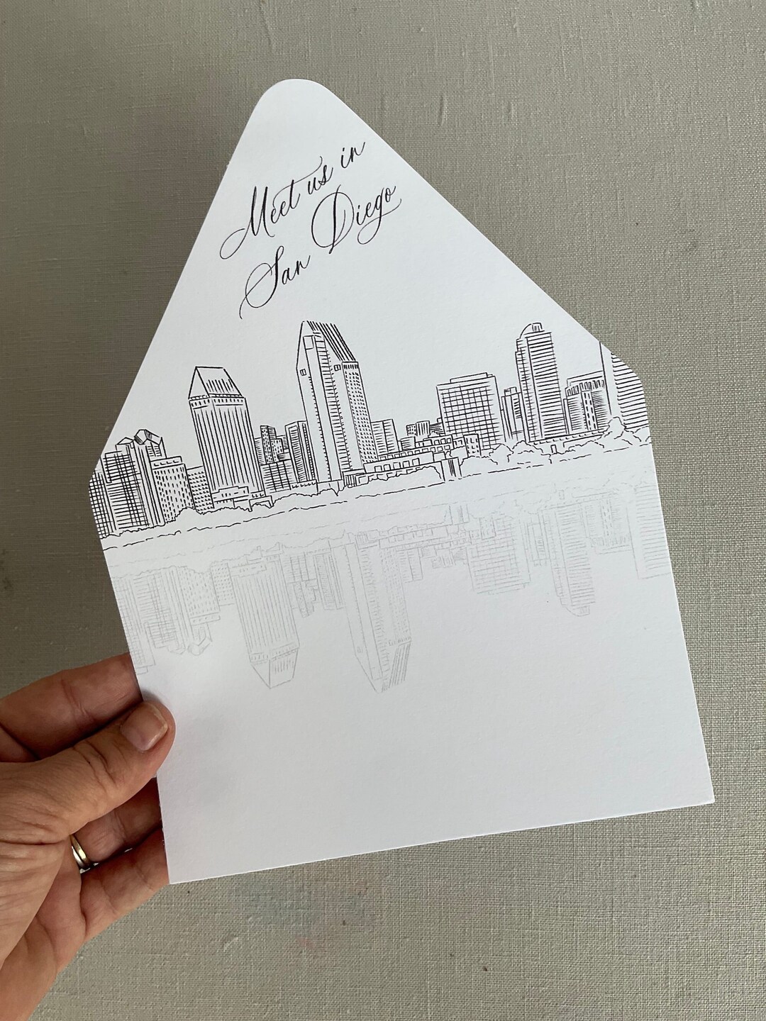 Printable San Diego Skyline Envelope Liner Template, Envelope Liner ...
