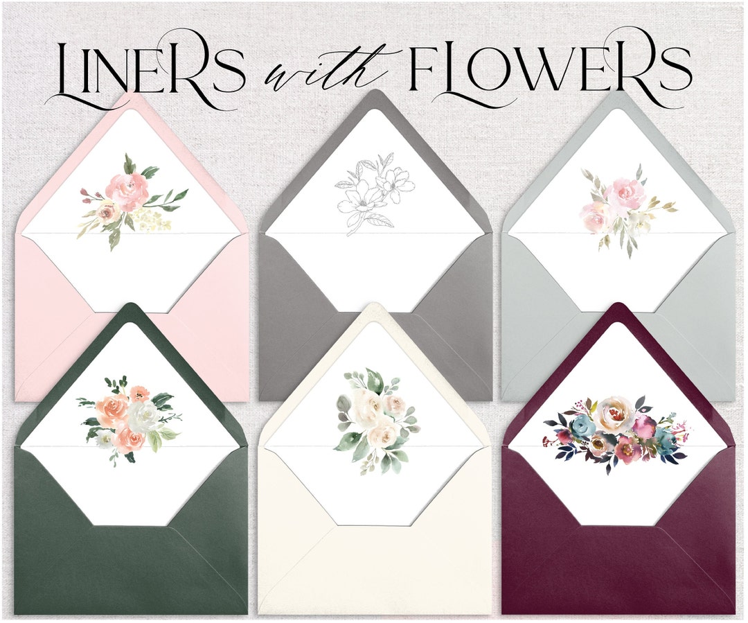 Envelope Liners With Flowers | DIY Wedding Invitation Printed Liners ...