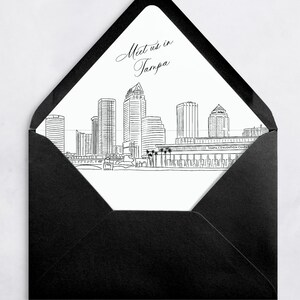 Printable Tampa Bay Skyline Envelope Liner Instant Download Black and ...