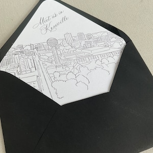 Printed Knoxville Tennesee Skyline Envelope Liners for A7, A9, Square ...