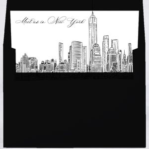 Printable New York City Skyline Envelope Liner Instant Download Black ...